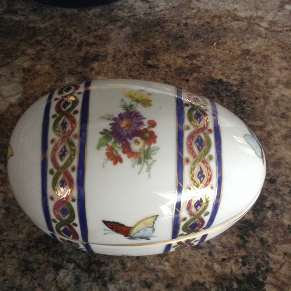 KPM | Other | Kpm Berlin Porcelain Egg Shaped Trinket Box | Poshmark